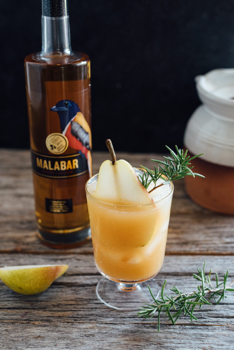 Spiced Pear Cocktail Recipe with Malabar Spiced Liqueur For Fall | MALABAR